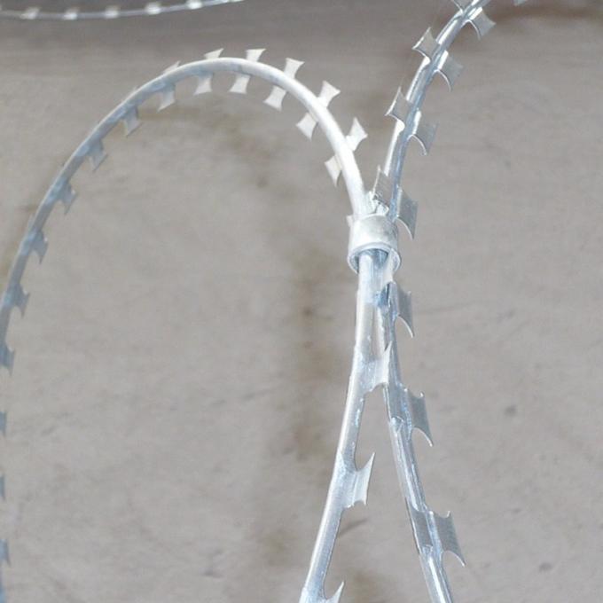 Hot Dipped Galvanized Razor Blade Fencing Wire Barbed 65mm Length CBT 65